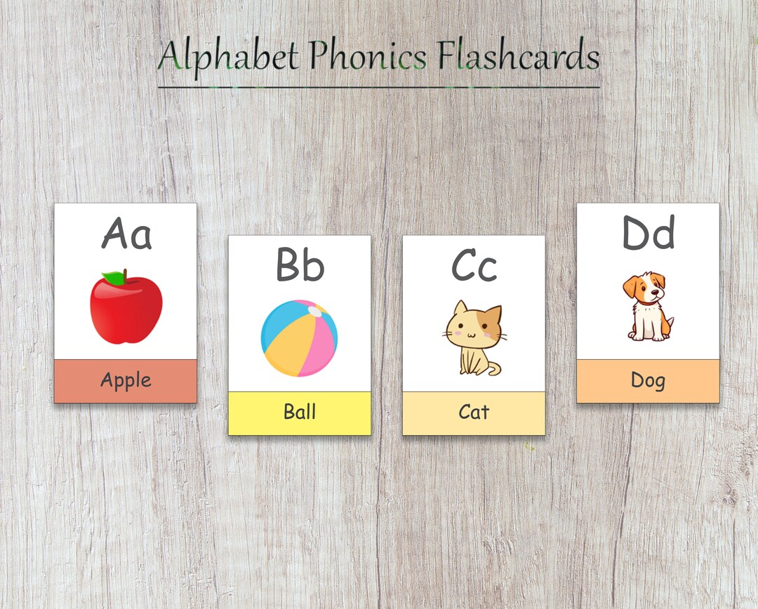 Alphabet Phonics Flashcards, Montessori Flashcards, Educational ...