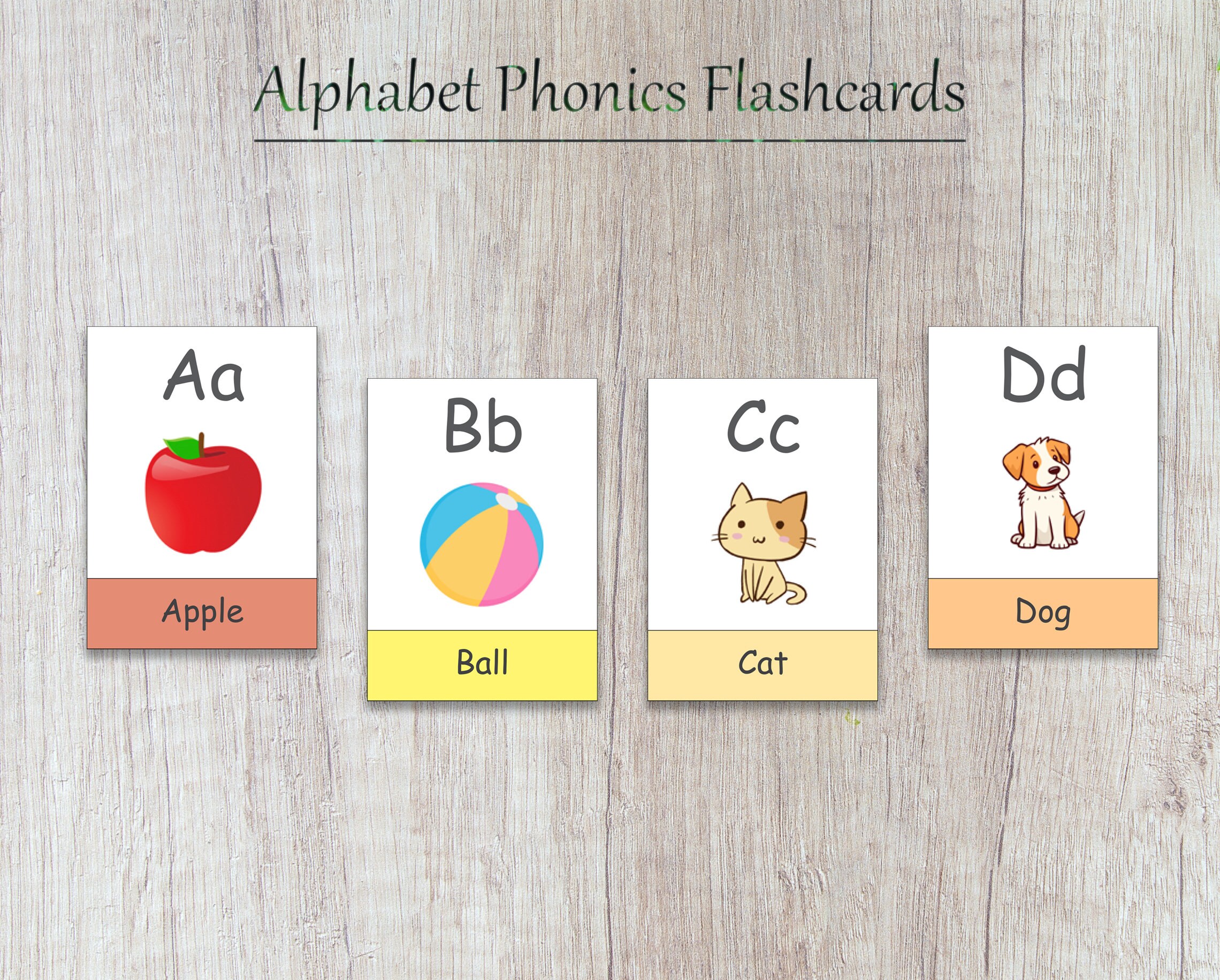 Alphabet Phonics Flashcards, Montessori Flashcards, Educational ...