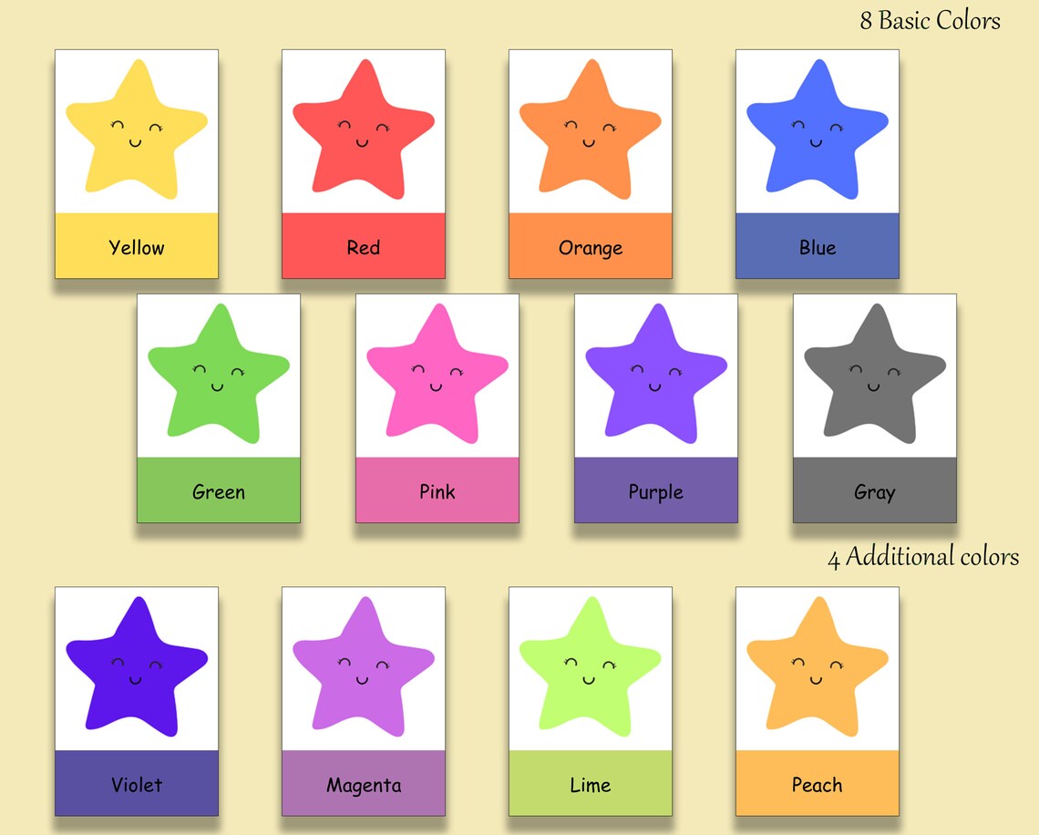 Colors Flashcards Pre School Cards Montessori Flashcards - Etsy