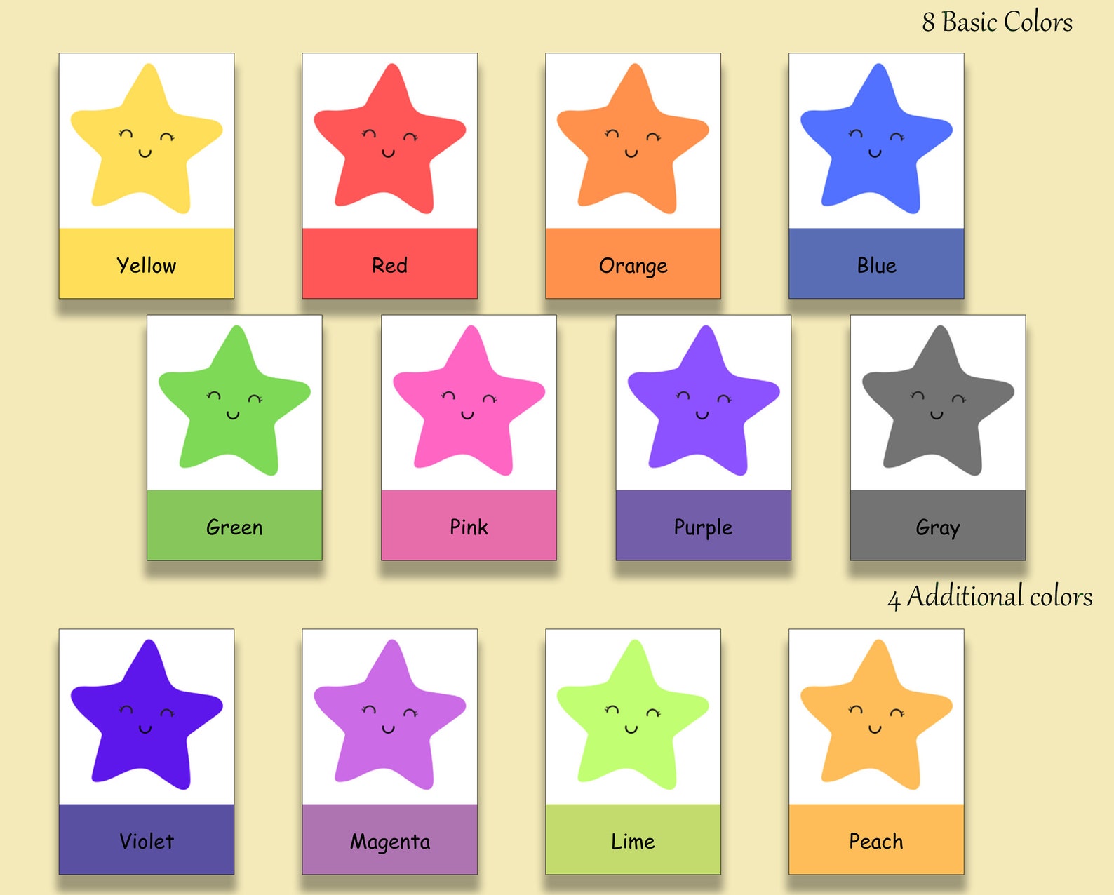 Colors Flashcards Pre School Cards Montessori Flashcards - Etsy