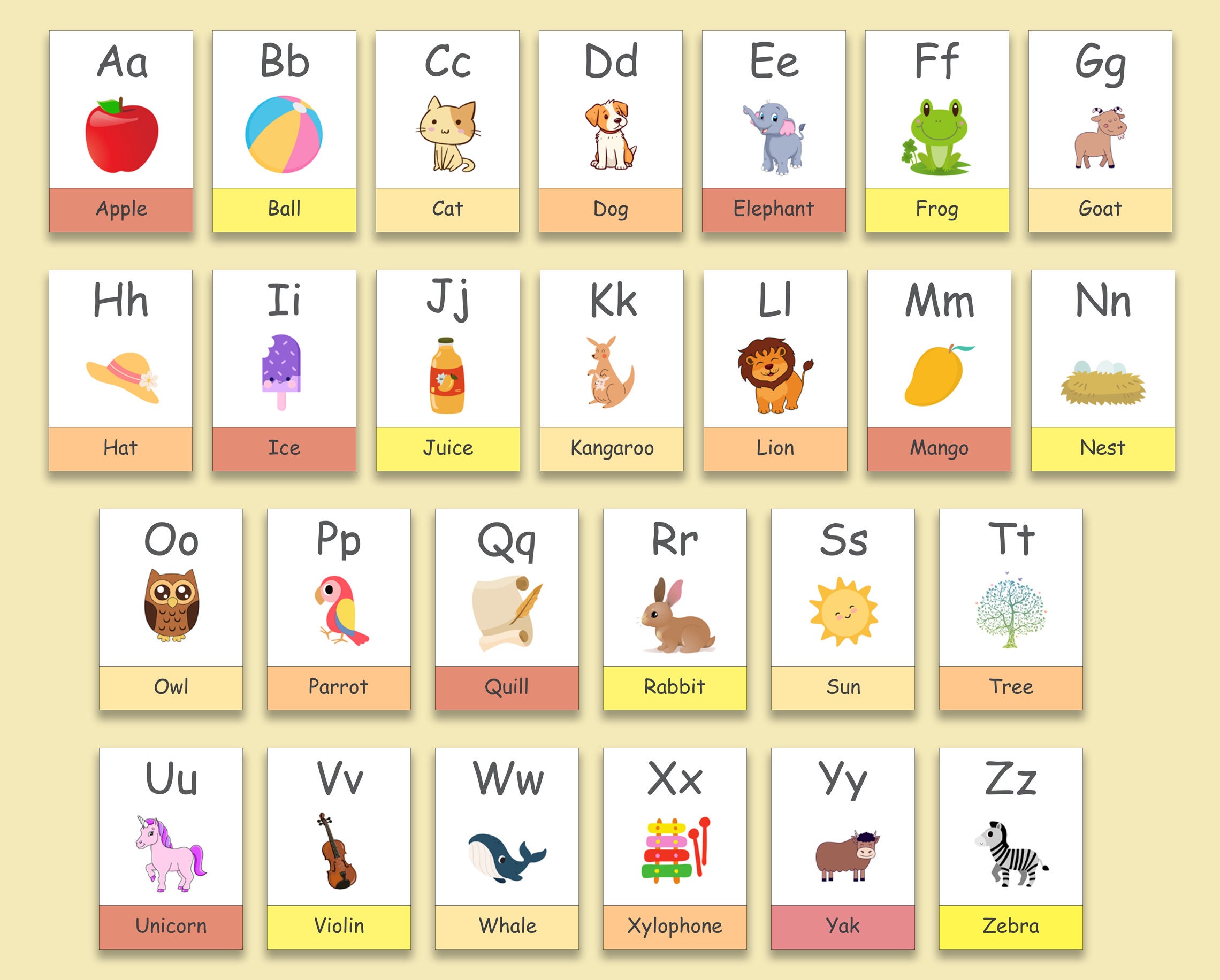 Alphabet Phonics Flashcards, Montessori Flashcards, Educational ...