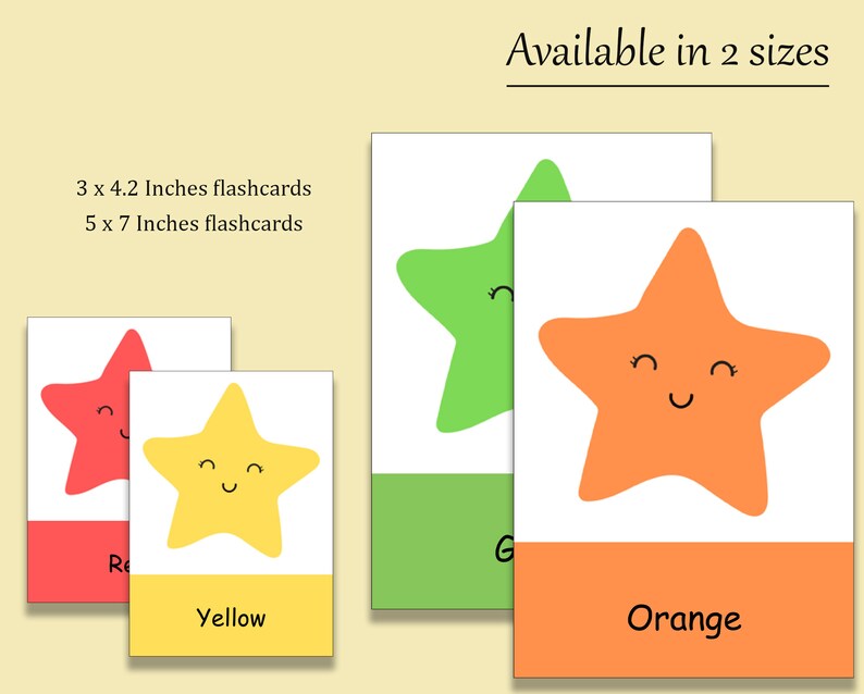 Colors Flashcards Pre School Cards Montessori Flashcards - Etsy