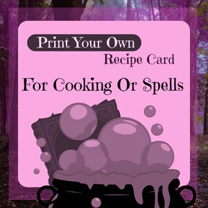 Witch Recipe Cards Digital Download for Cooking and Spells, Print at ...