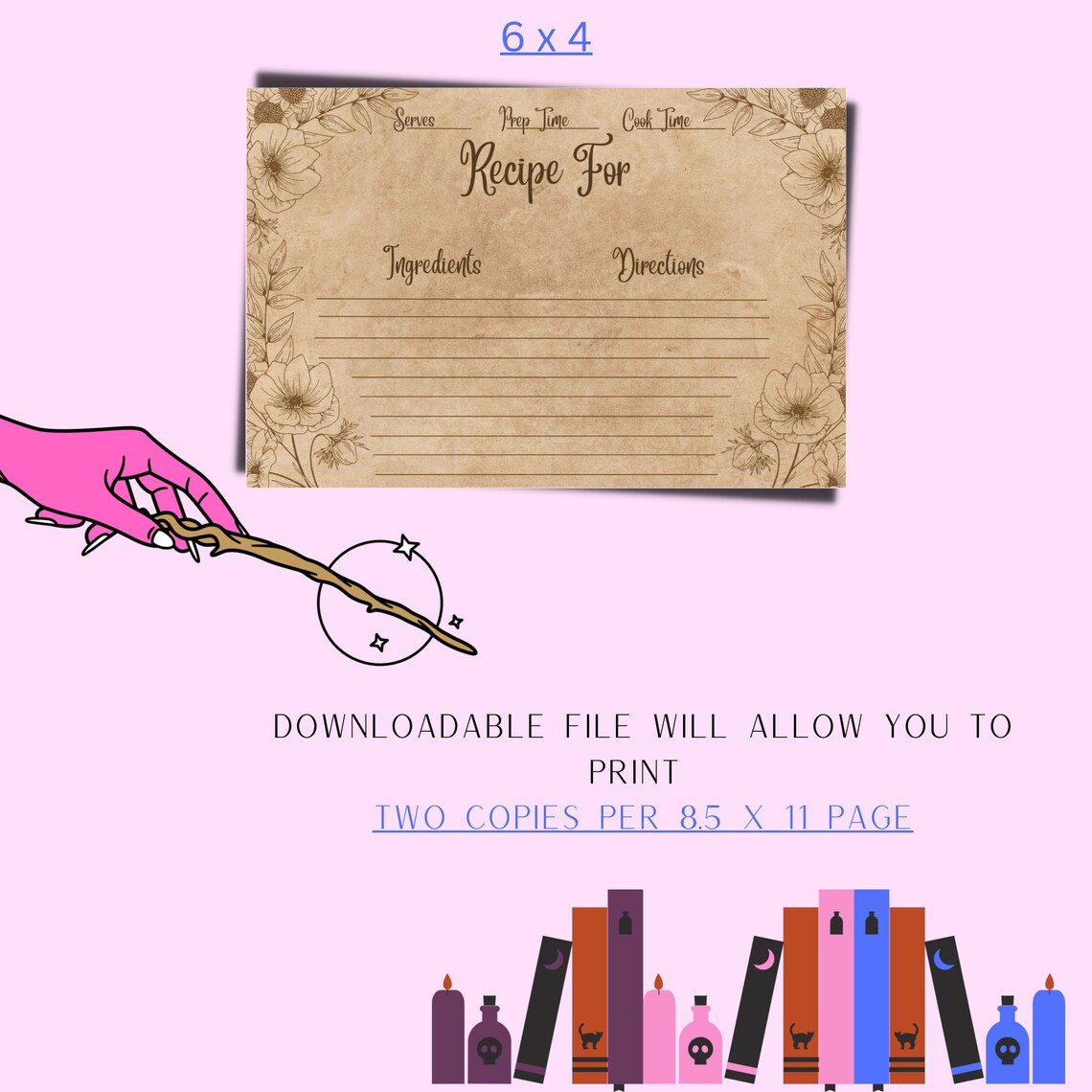 Witch Recipe Cards, Recipe Cards, Cooking, Spells, Digital Download ...