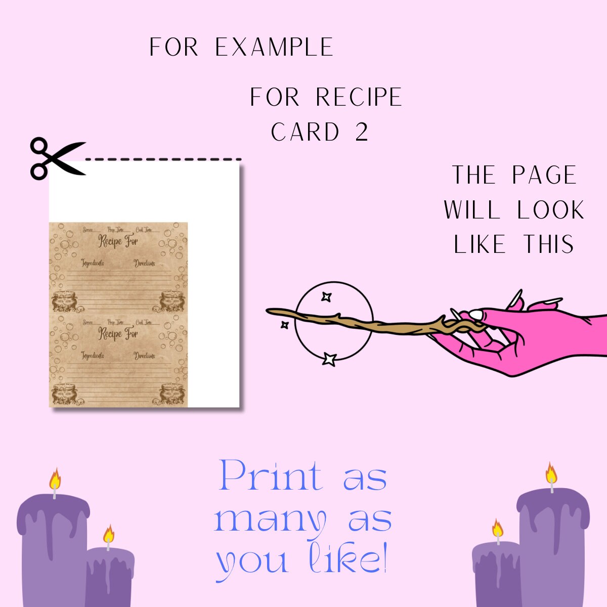 Witch Recipe Cards Recipe Cards Cooking Spells Digital - Etsy