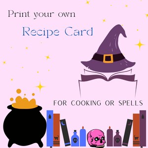 Witch Recipe Cards, Recipe Cards, Cooking, Spells, Digital Download ...