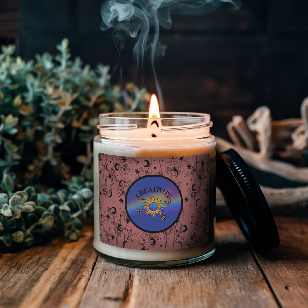 Creativity Candle Sun & Rainbow Design, Witchcraft Spell for Focus and ...