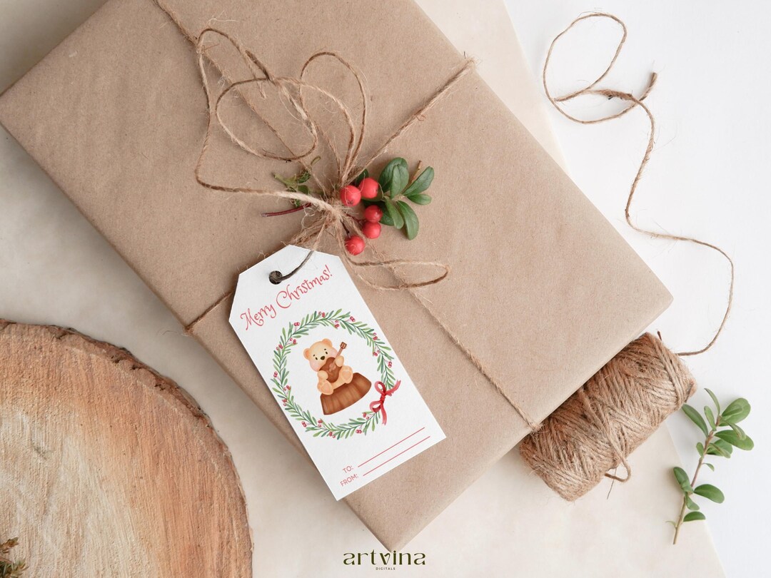 Teddy Bear Printable Christmas Gift Tags Christmas Label Tags Printable ...
