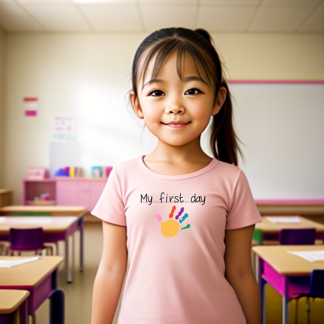 First Day of School SVG, PNG My First Day, Colorful Handprint Back to ...