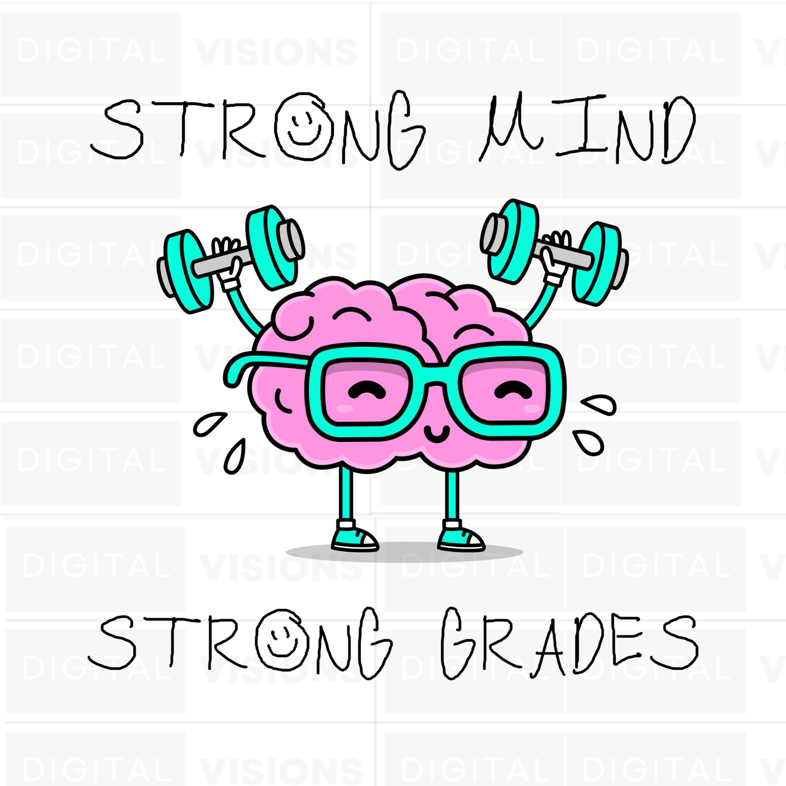 Strong Mind, Strong Grades SVG & PNG: Motivational Back to School Art ...
