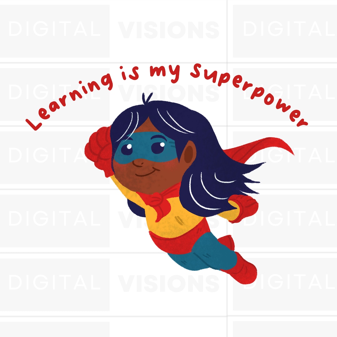Empowering Learning! Superhero Girl SVG & PNG - Learning is My ...