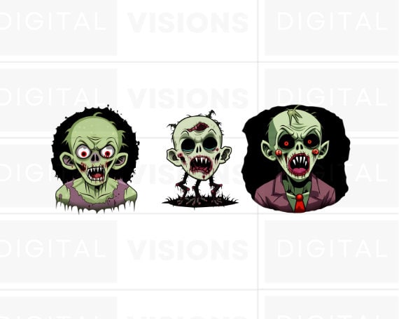 Zombie SVG Bundle, Halloween Png Pack, 10 Versatile Designs for ...