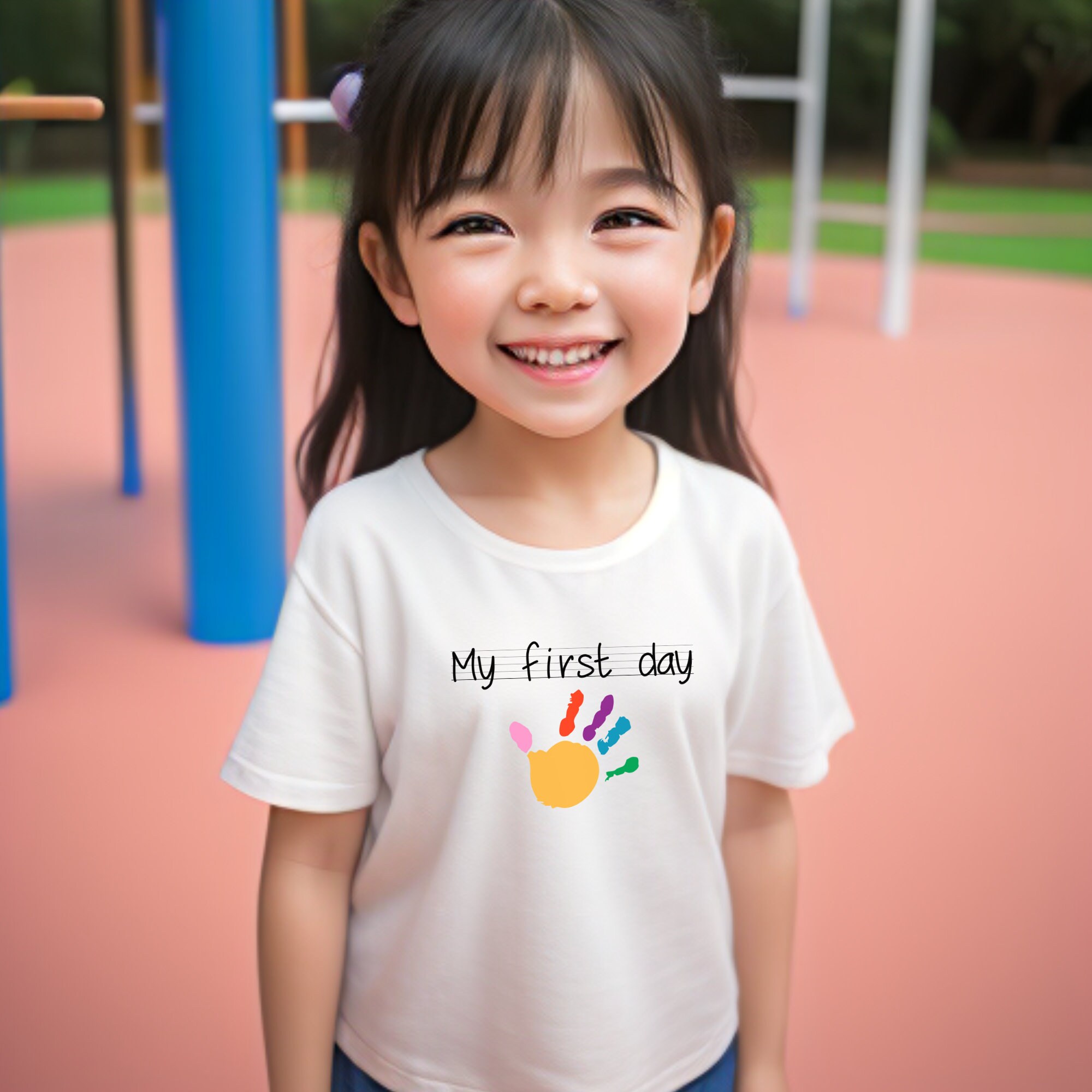 First Day of School SVG, PNG My First Day, Colorful Handprint Back to ...