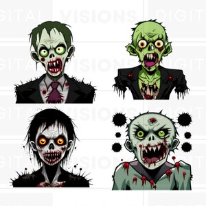 Zombie SVG Bundle, Halloween Png Pack, 10 Versatile Designs for ...