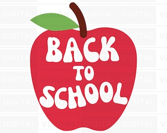 Back to School SVG and PNG, Animated Apple and Book Design for Teachers ...
