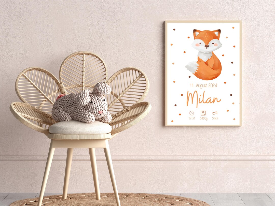 Personalized Baby Birth Poster With Name and Birth Details in Blue for ...