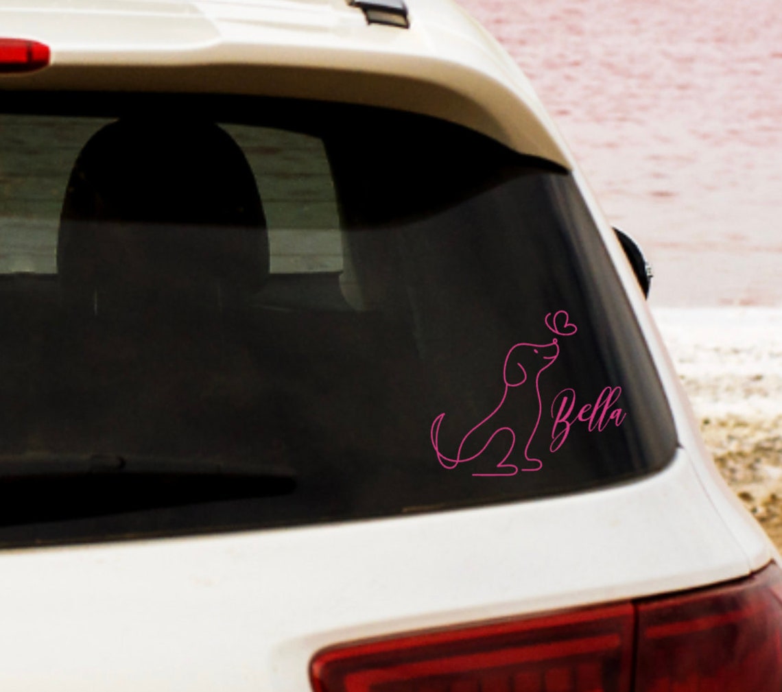 Personalized Dog Sticker With Name as Car Sticker | Personalize Dog ...