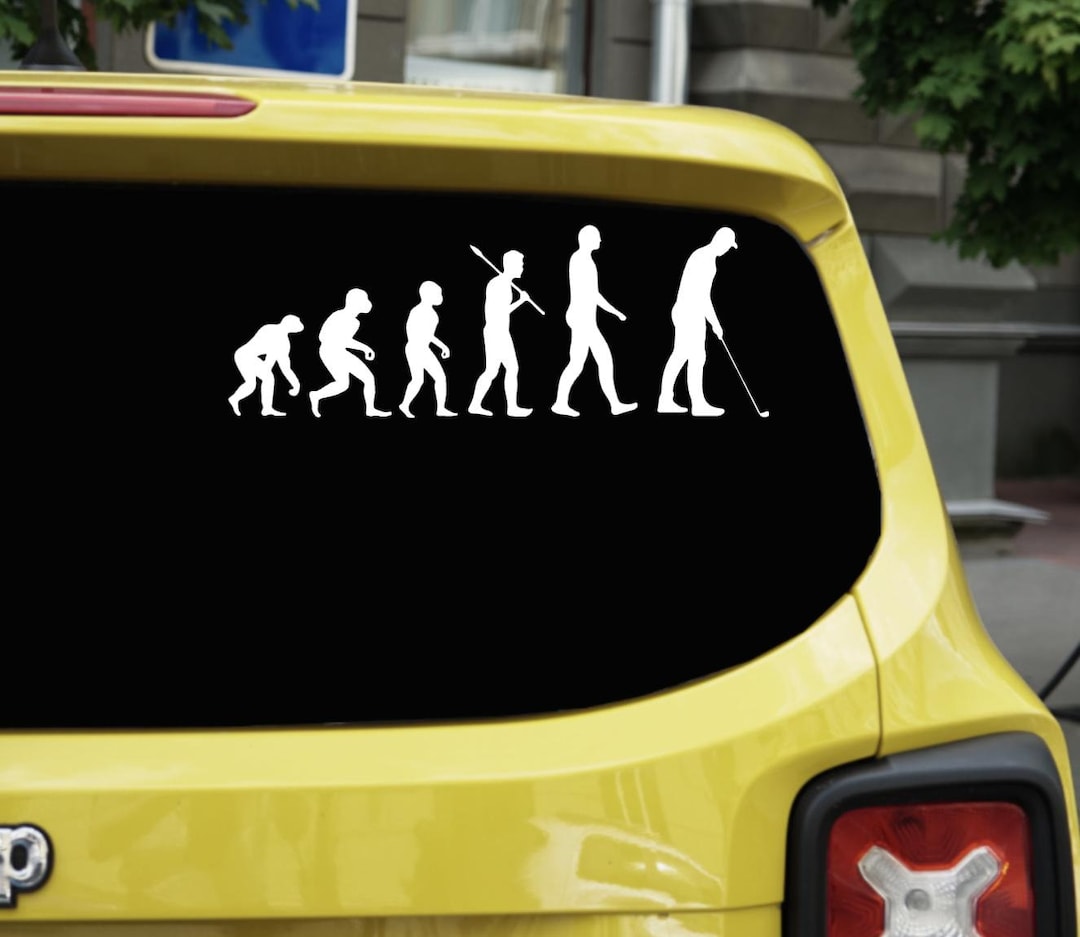 Golfer Sticker - Evolution Golf Decal for Rear Window | Funny Golf Car ...