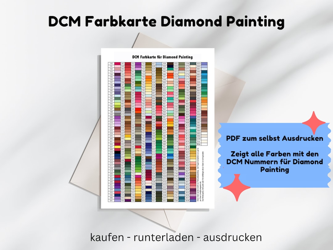 Diamond Painting Color Overview DMC to Print Yourself | Diamond ...