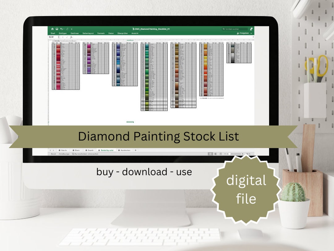 Diamond Painting Stock Overview DMC | Diamond Painting | Color Chart ...