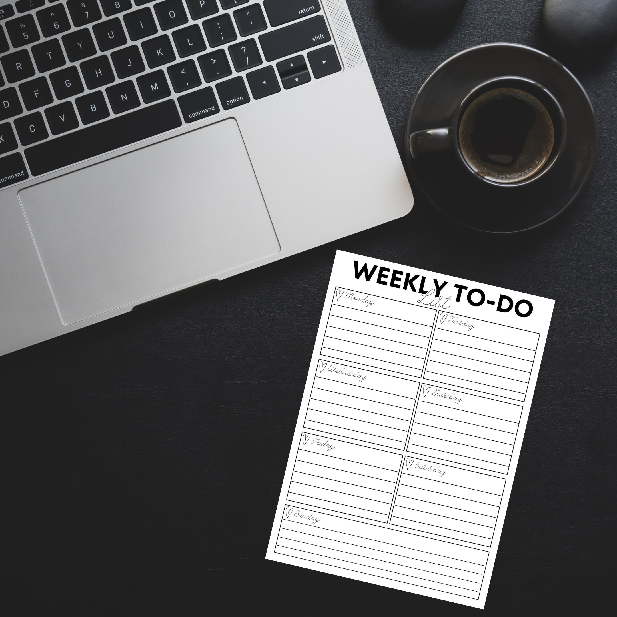 To Do List Printable to Do List With Hearts Digital File to Do List - Etsy