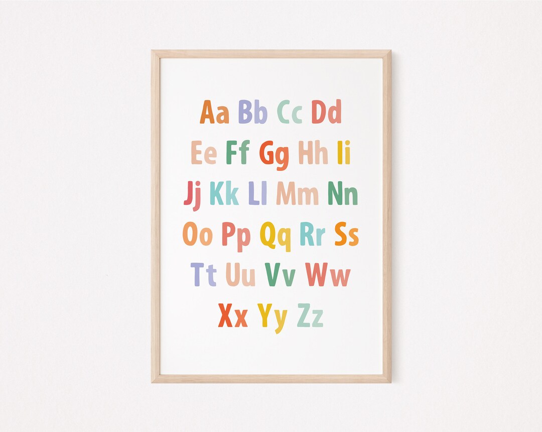 Colorful Alphabet Printable Wall Art Rainbow Letters - Etsy
