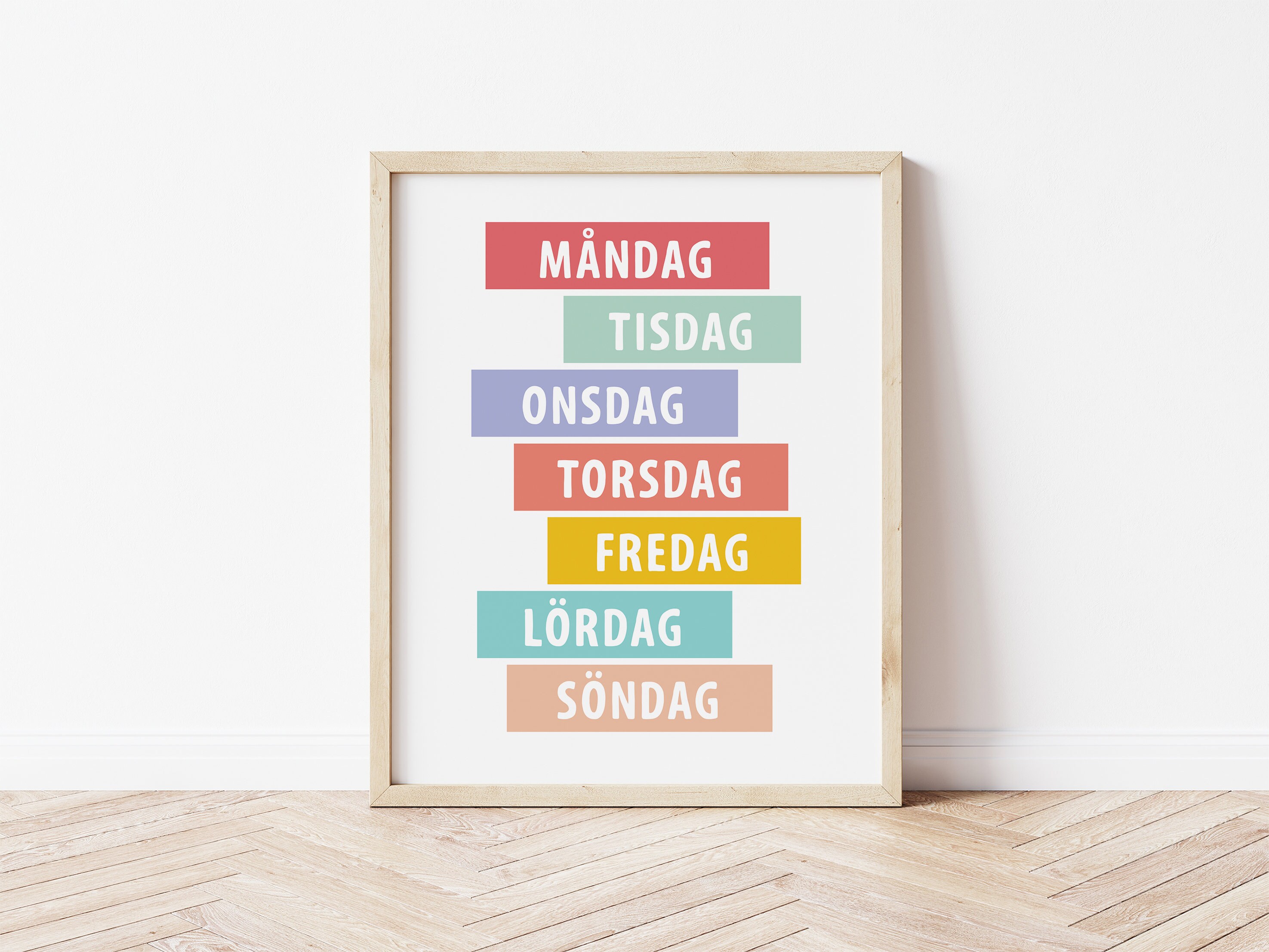 Colorful Days of the Week Digital Download swedish - Etsy