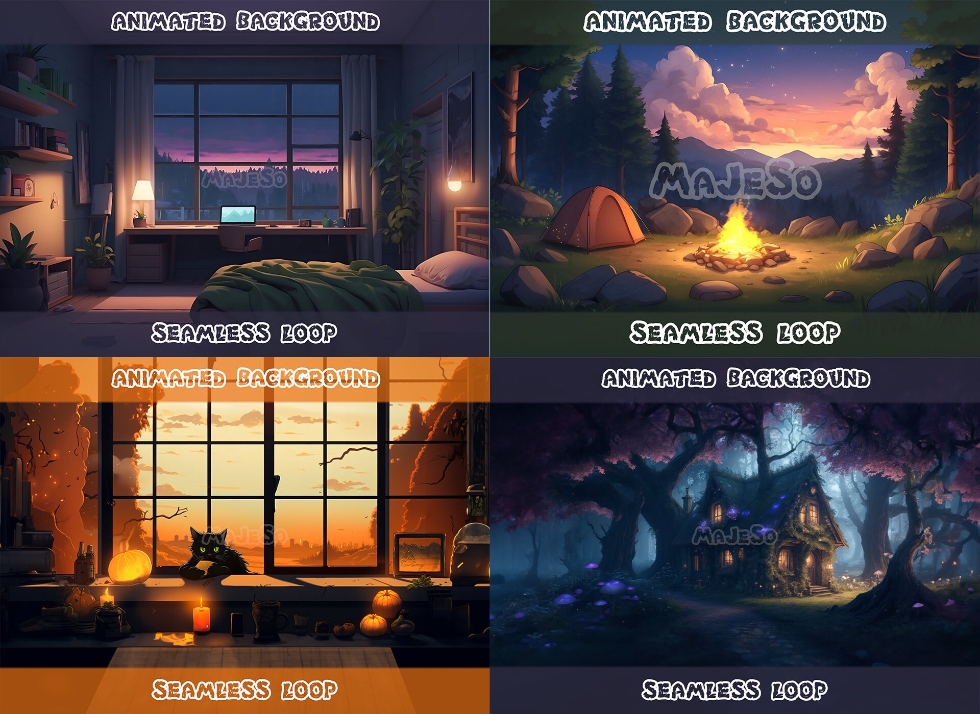 Vtuber Background Animated Animated Forest Bedroom Forest Library ...