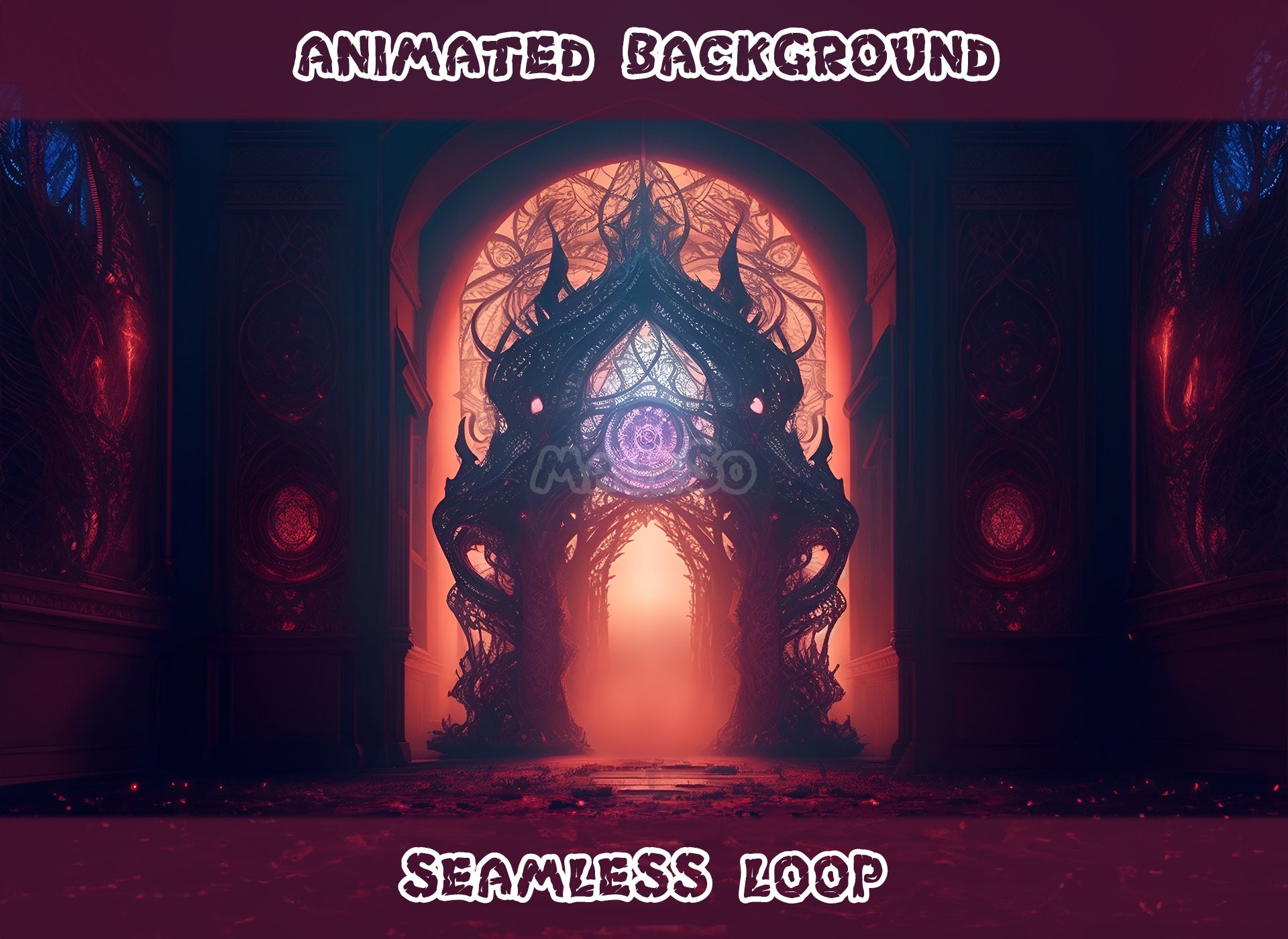 Vtuber Background Animated Red Gate Room Looped Vtuber Twitch Stream ...