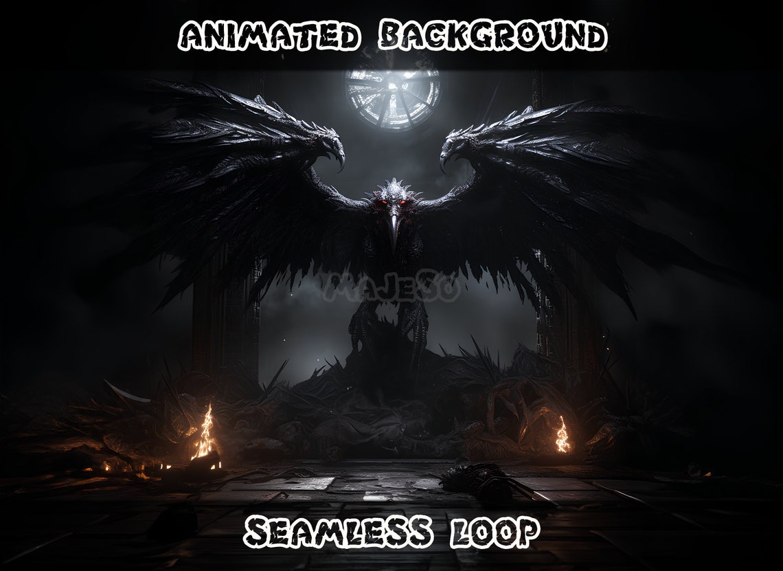 Vtuber Background Animated Horror Themed Raven Place Looped Vtuber ...