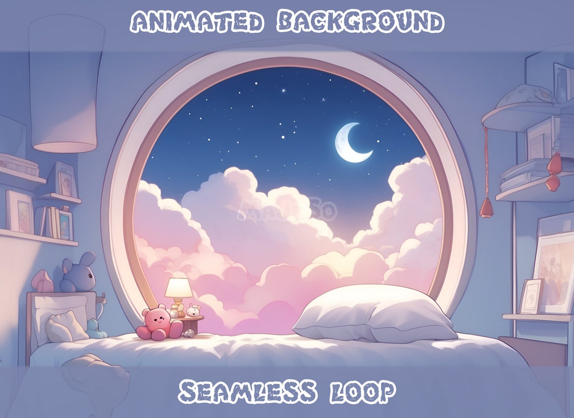 Vtuber Background Animated Cozy Bedroom Plush Toys Looped Vtuber Twitch ...