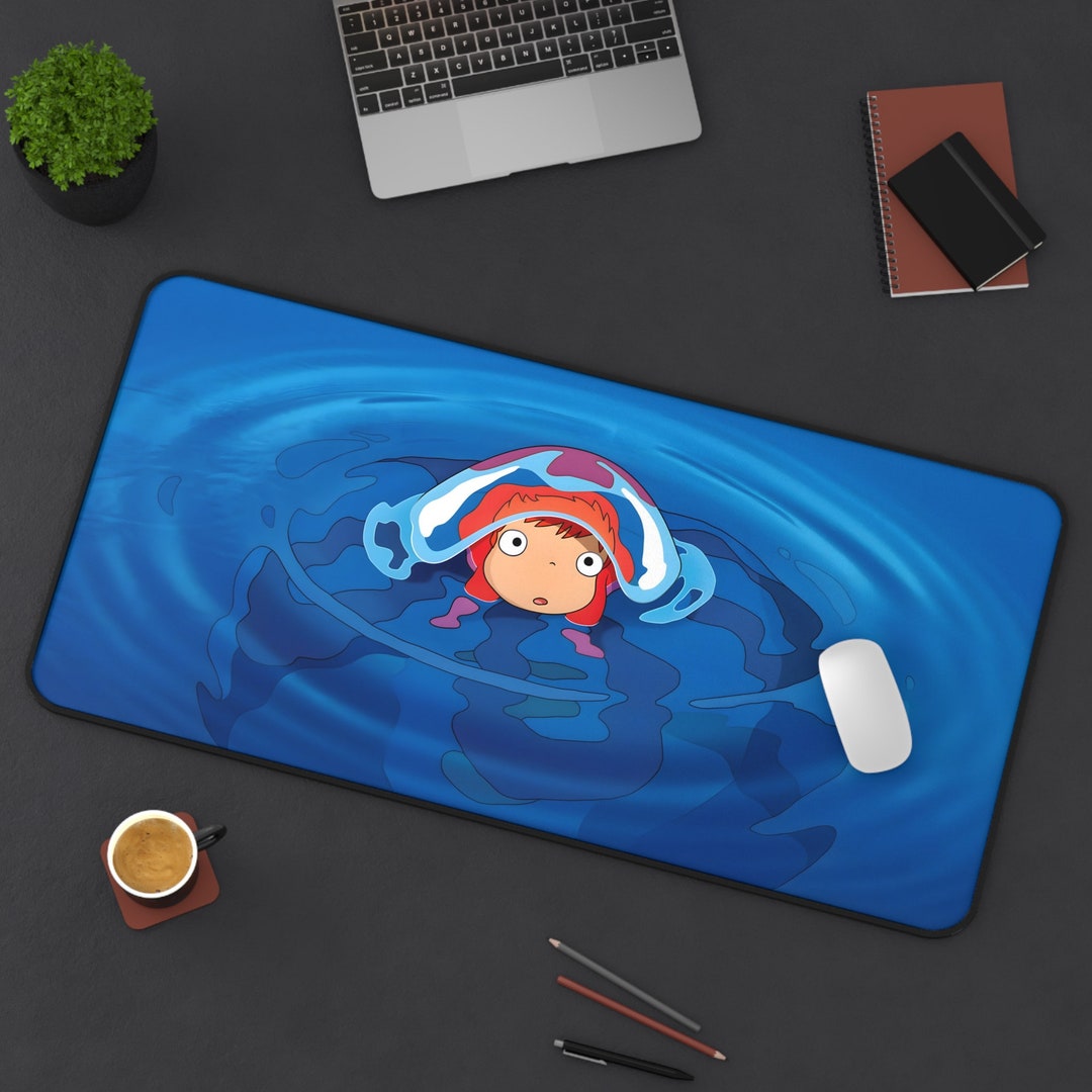 Cute Ponyo Desk Mat Japanese Anime Gaming Gift Accessories 3 Size Desk ...