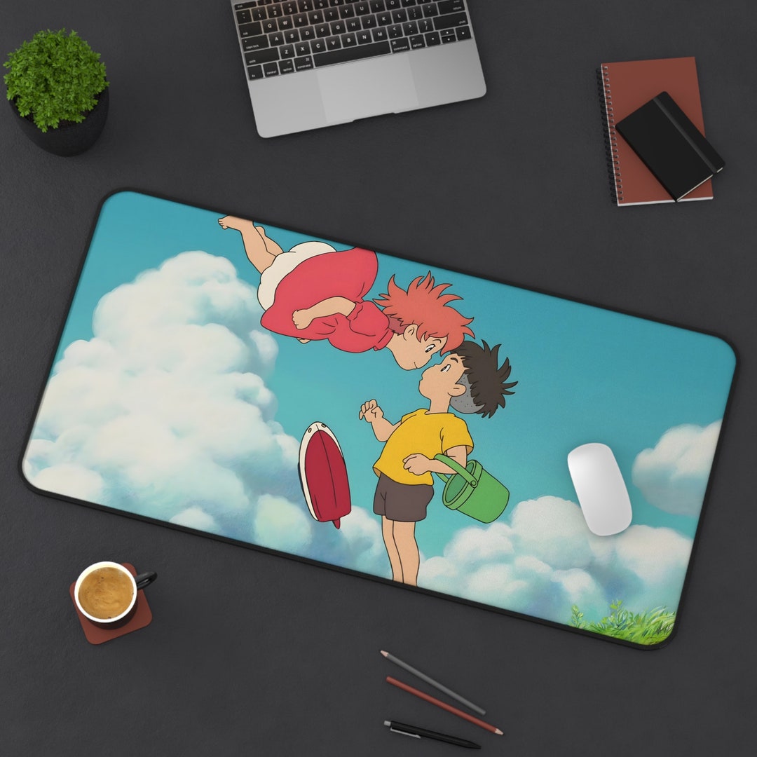 Cute Ponyo Desk Mat Japanese Anime Gaming Gift Accessories 3 Size Desk ...