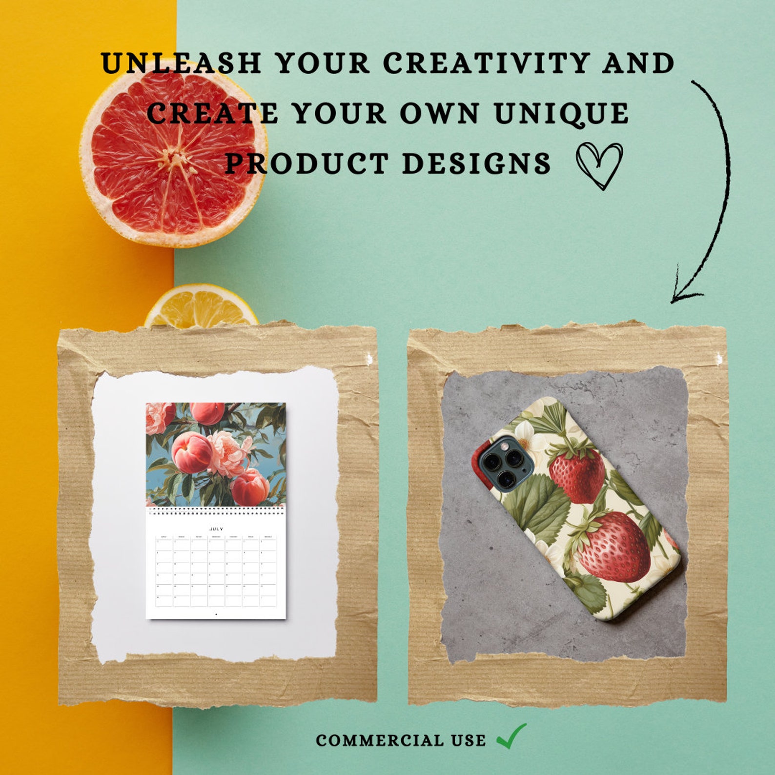 20 X Seamless Digital Download Summer Fruits 20 Unique Watercolor ...