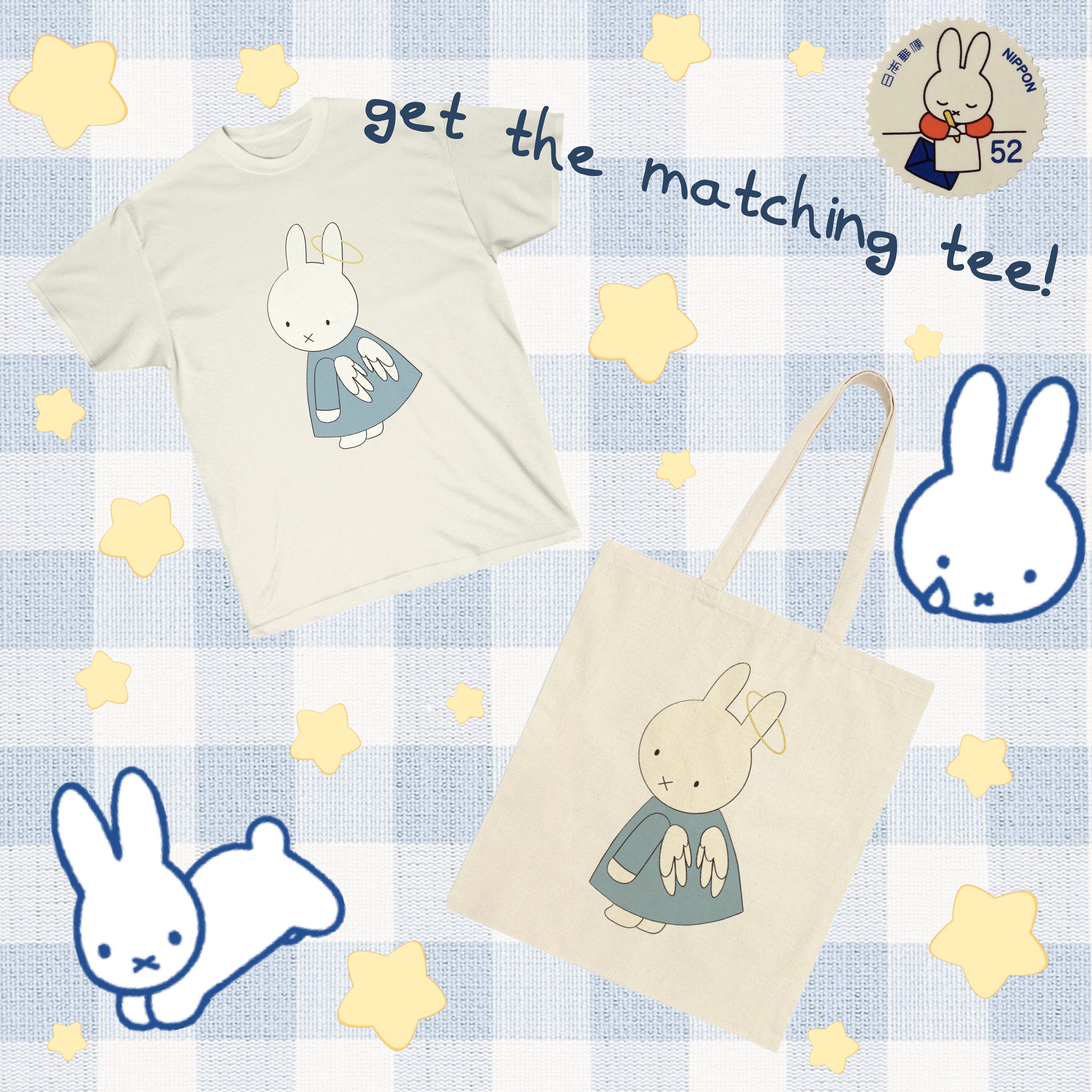 Cute Angel Bunny Miffy Pastel Kawaii Aesthetic Coquette Core Cotton ...