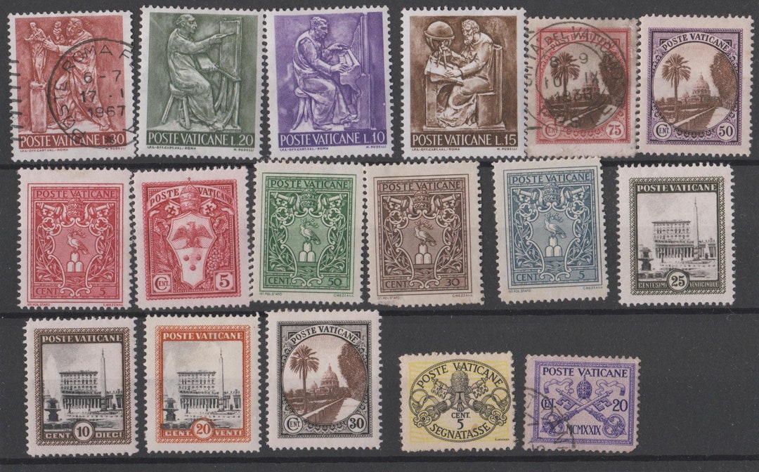17x Vatican City Stamps. 1930s-60s Stamp Collection. Pope, Religion, Catholic. Gift. - Etsy