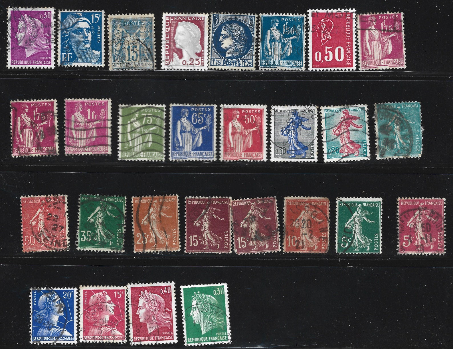 28 France Definitive Stamps. French Stamp Collection. European Stamps ...