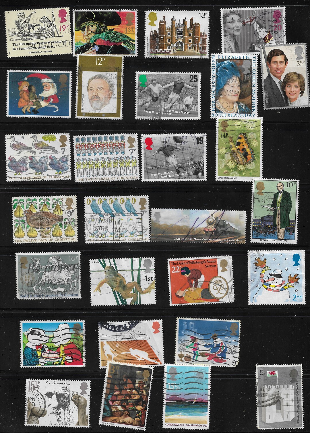 100+ Great Britain Stamp Collection. Assortment of Used Commemorative ...