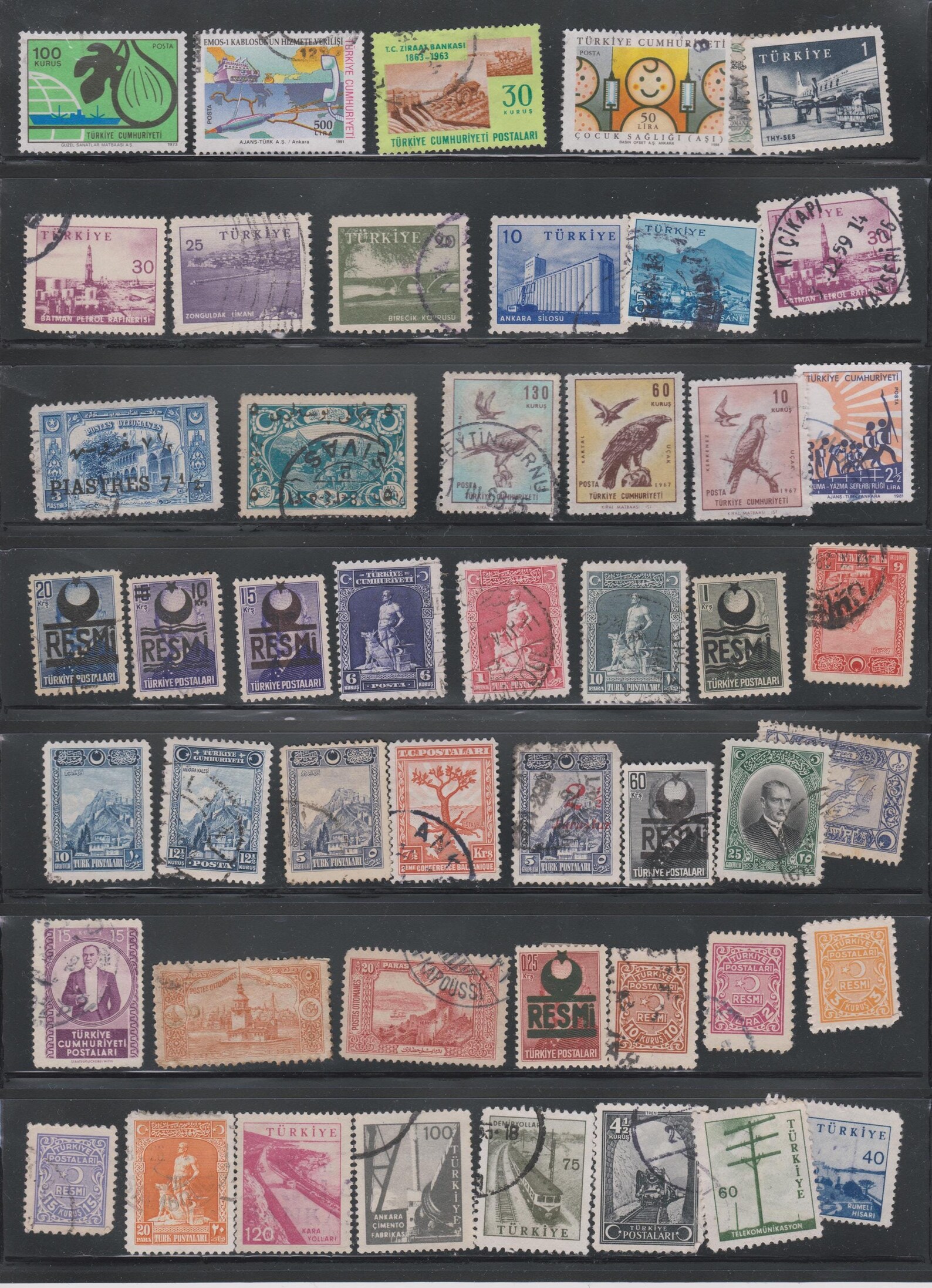 80+ Older Turkey Stamp Collection. Assortment of Rare Stamps (1900s-90s ...