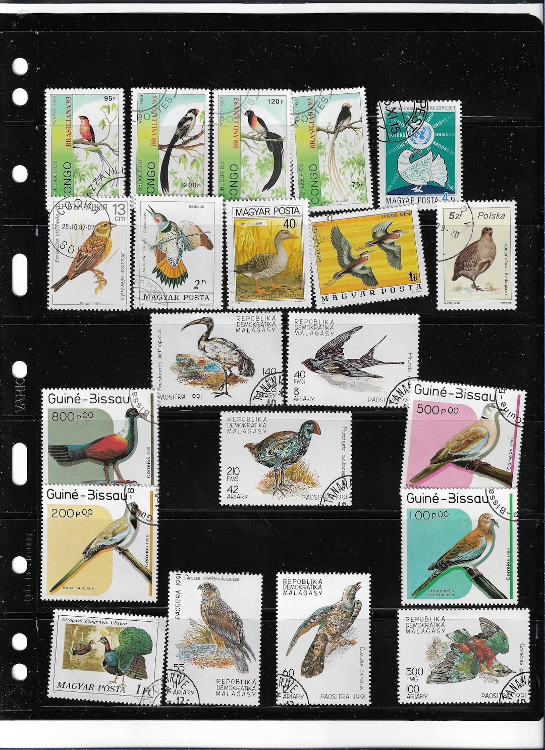 49 Worldwide Birds Postage Stamps. Stamp Collection. Hungary Haiti ...