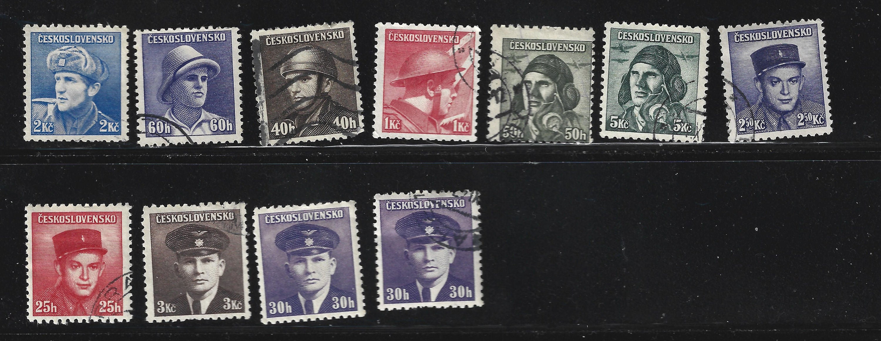60 Czechoslovakia Definitive Stamps. Czech Stamp Collection c. 1930s ...