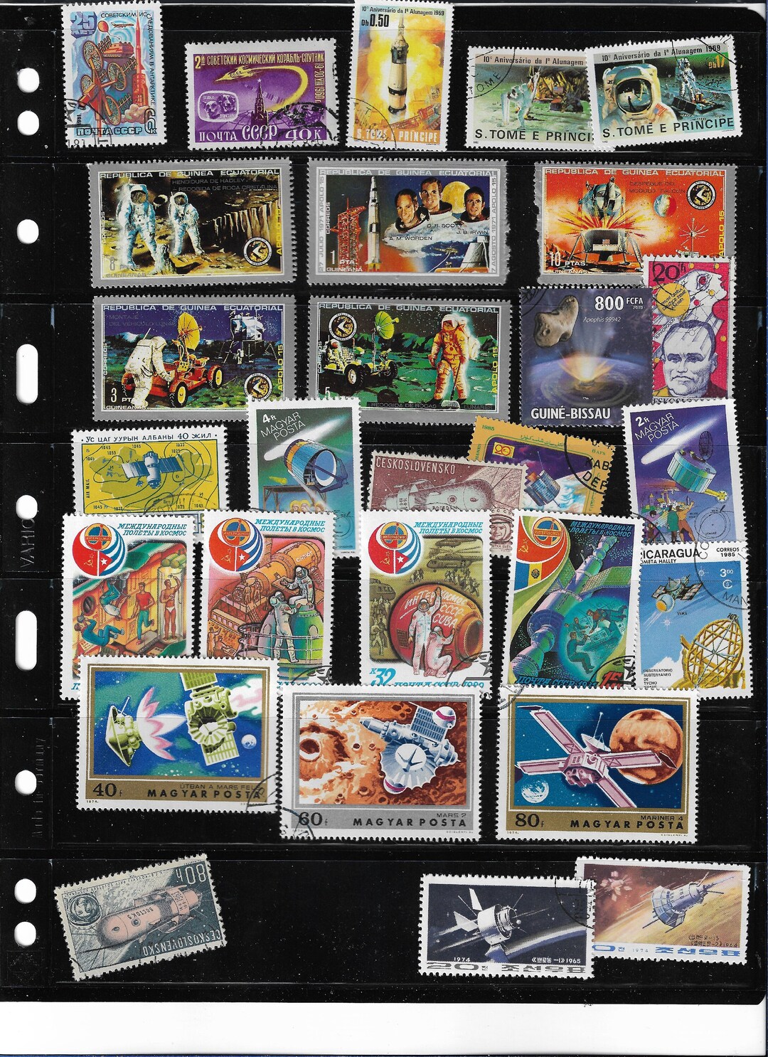 49 Worldwide Space Postage Stamps. Stamp Collection. Space Travel ...