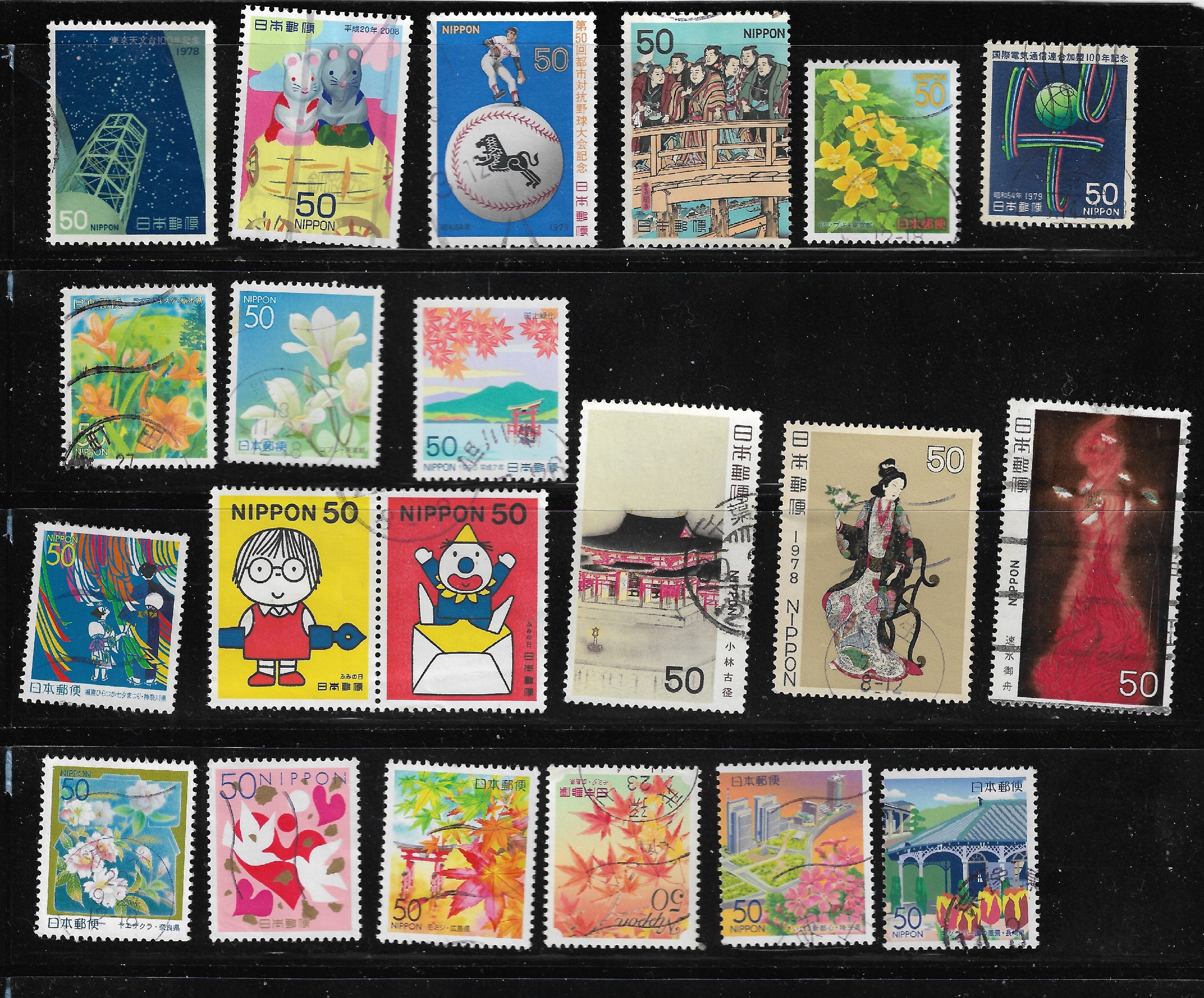 100+ Japan 50Y Stamp Collection. Vintage Japanese Postage Stamps From ...