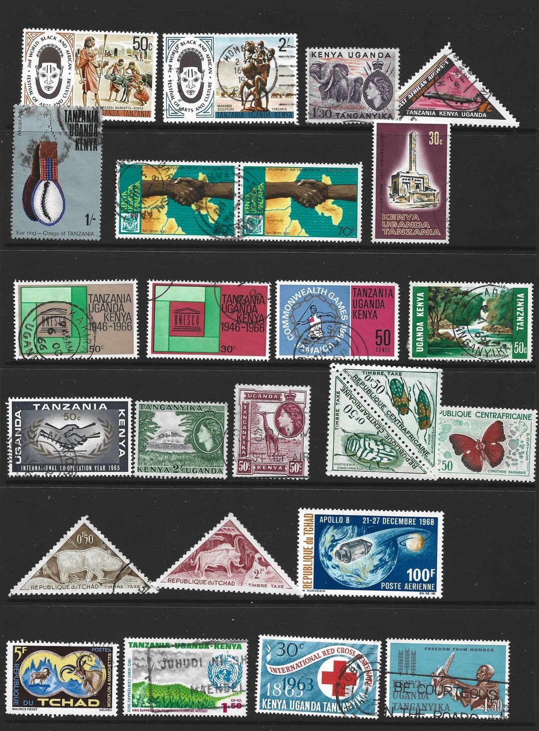 110+ Africa Stamp Collection. Assortment of Stamps (1920s-80s). Vintage ...