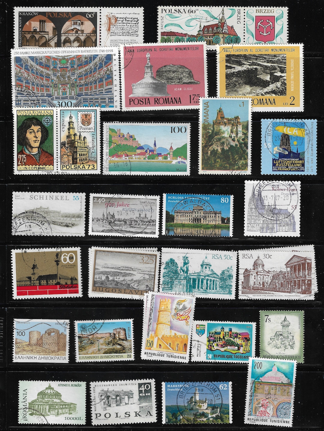 180+ Worldwide Architecture Postage Stamps Including Many Older and ...