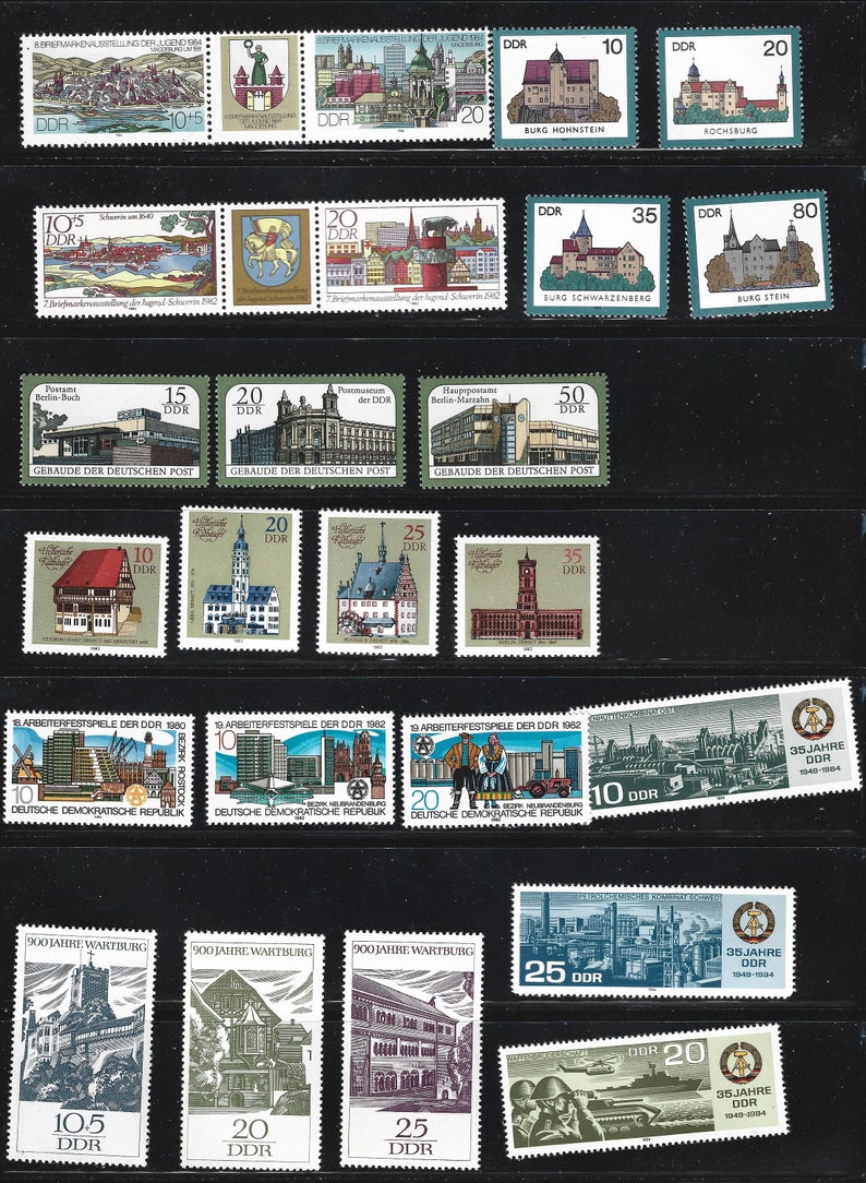 70+ German Architecture Stamps. Germany Stamp Collection. DDR ...