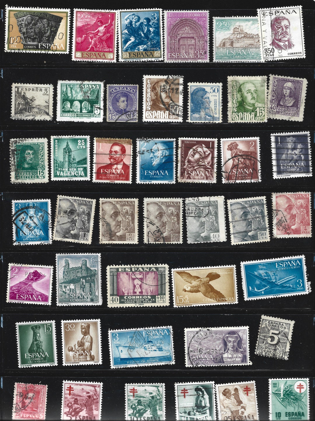 100+ Spain Stamps. Spanish Stamp Collection (1920s Onwards). Espana ...