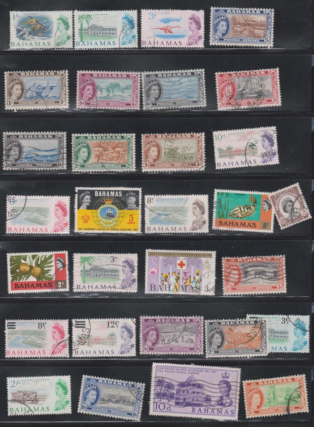 Bahamas 1950s/60s Postage Stamps X 30. Vintage Bahamian Stamp ...