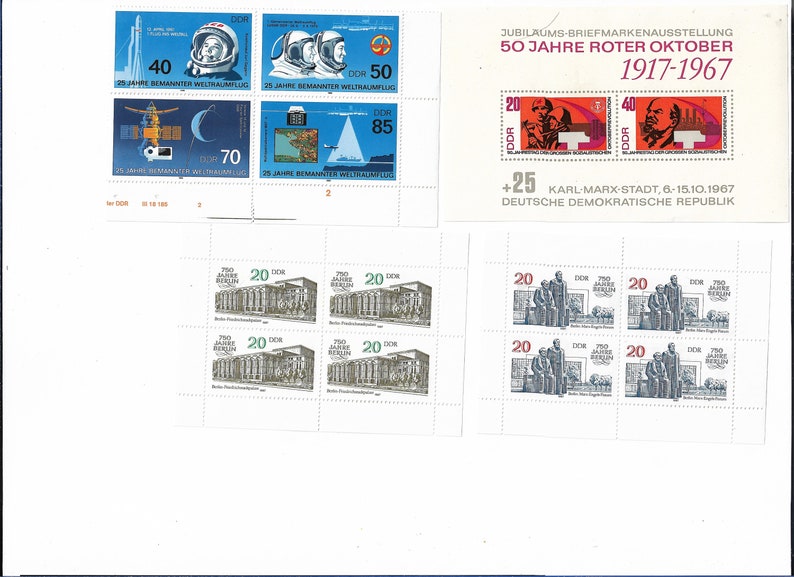 20 Different Commemorative Minisheet Postage Stamps From Germany (1960s ...