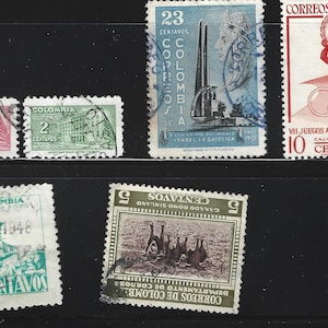 110+ Colombia Stamps (c. 1940s-90s). Vintage Colombian Stamp. South ...